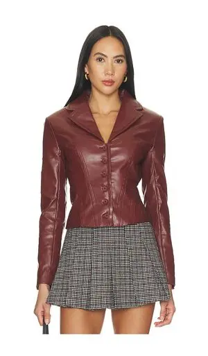 Lioness Merci Jacket In Chocolate - Chestnut