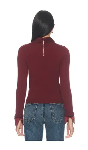 Alice + Olivia Porla Collared Sweater In Red