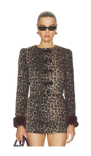 SISTER NY Valeria Jacket In Brown - Leopard
