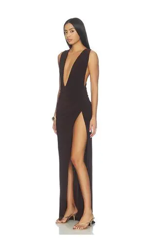 LOVERS AND FRIENDS Ella Maxi Dress In Chocolate