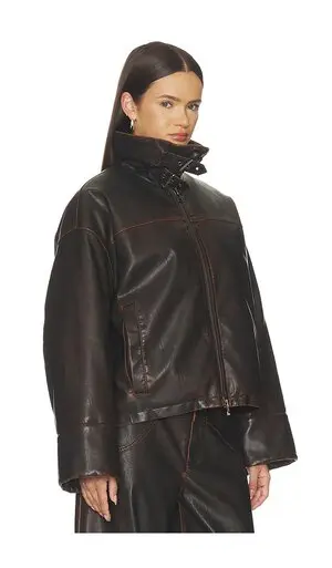 Baum Und Pferdgarten Baani Leather Jacket In Brown