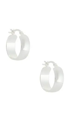 CASA CLARA Chenille Hoop Earrings In Metallic - Silver