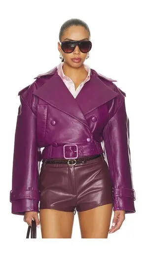 Retrofete Malene Leather Jacket In Purple - Violette