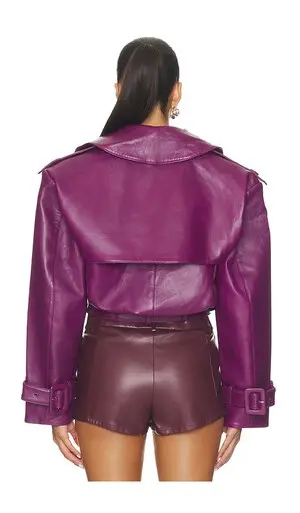 Retrofete Malene Leather Jacket In Purple