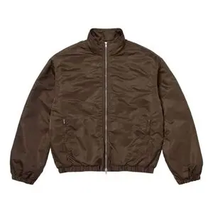 Supreme Fw26 Stand Collar Lined Nylon Jacket - Brown