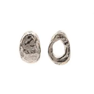 DE ROMS The Eclipse Molten Stud Earrings - Silver