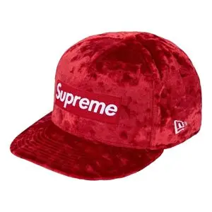 Supreme Fw26 X New Era Crushed Velvet Box Logo - Red