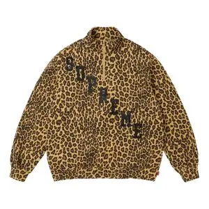 Supreme Fw26 Slant Appliqué Half Zip Pullover - Leopard