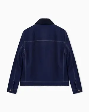 Giorgio Armani Blouson Jacket Regular Fit Wool-blend Denim Drill