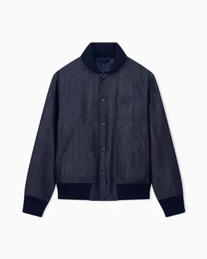 Giorgio Armani Padded Jacket In Brushed Denim Denim Collection