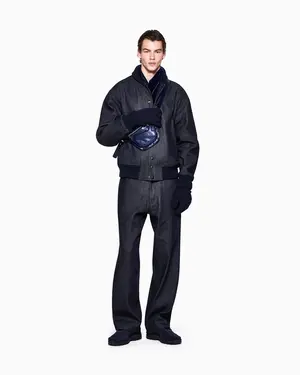 Giorgio Armani Padded Jacket In Brushed Denim Denim Collection