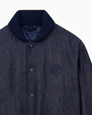 Giorgio Armani Padded Jacket In Brushed Denim Denim Collection