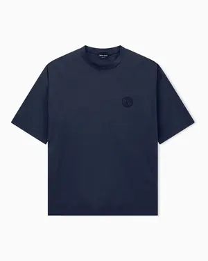 Giorgio Armani Oversized Fit T-shirt In Light Mercerized Cotton Interlock