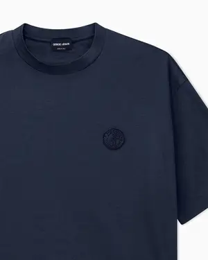 Giorgio Armani Oversized Fit T-shirt In Light Mercerized Cotton Interlock