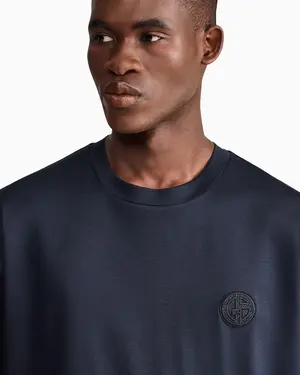 Giorgio Armani Oversized Fit T-shirt In Light Mercerized Cotton Interlock