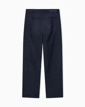 Giorgio Armani Five-pocket Oversized Jeans In Brushed Cotton Denim Collection