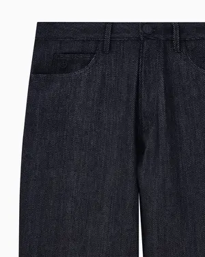 Giorgio Armani Five-pocket Oversized Jeans In Brushed Cotton Denim Collection