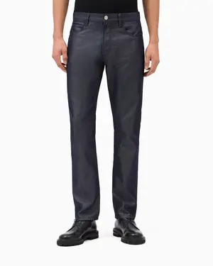 Giorgio Armani Regular Fit 5-pocket Pants In Silk-blend Denim Twill