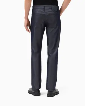 Giorgio Armani Regular Fit 5-pocket Pants In Silk-blend Denim Twill