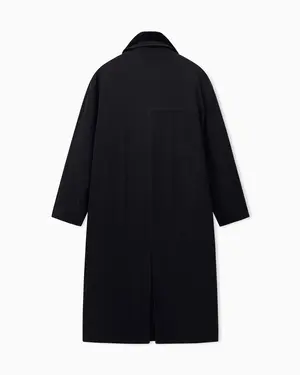 Giorgio Armani Coat Oversized In Vintage Effect Viscose And Virgin Wool