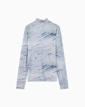 Giorgio Armani Dune-motif Jersey Mock-neck Top X Kith