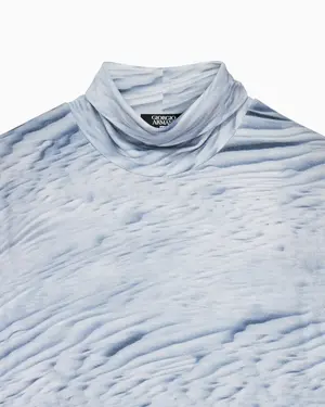 Giorgio Armani Dune-motif Jersey Mock-neck Top X Kith