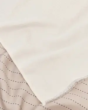 Giorgio Armani X Kith Pure Silk Stole With Tonal Monogram - Beige