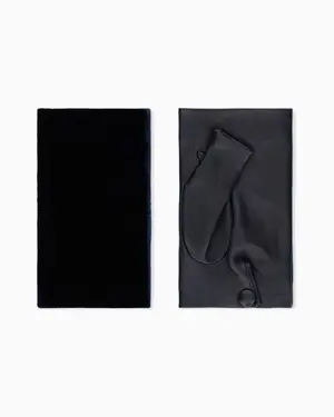 Giorgio Armani Velvet And Leather Muff With Silk Lining - Blue