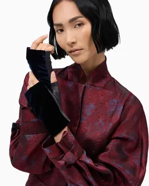 Giorgio Armani Velvet And Leather Muff With Silk Lining