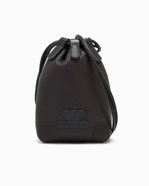 Giorgio Armani X Kith Mini Pebbled-leather Drawstring Bag - Brown