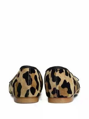 ANNIEL Leopard-print Bow-detail Ballet Flats