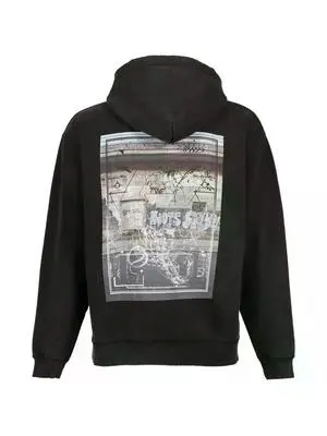 SHT Devastated Graphic-print Washed-effect Hoodie