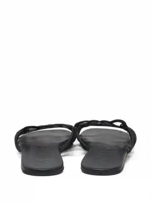 Loewe Anagram Leather Flat Sandals