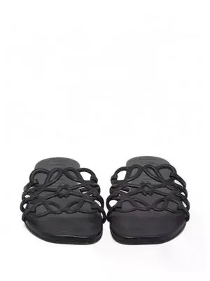 Loewe Anagram Leather Flat Sandals