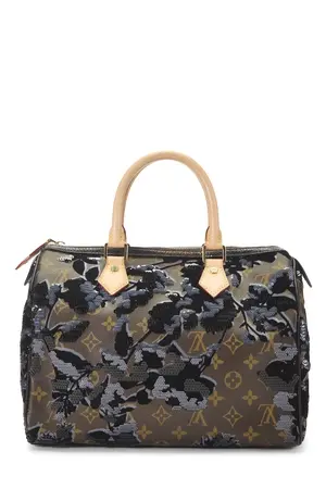 LOUIS VUITTON Monogram Canvas Fleur De Jais Speedy 30