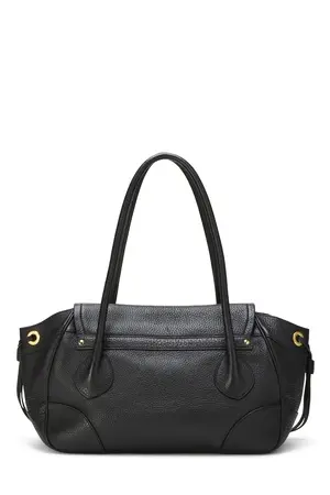 Prada Vitello Daino Push Lock Shoulder Bag - Black