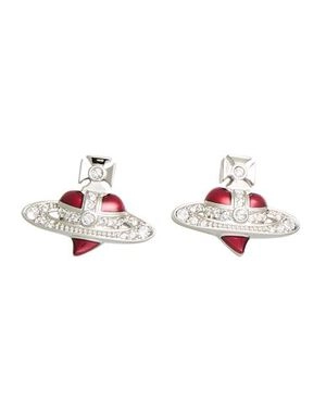 VIVIENNE WESTWOOD New Diamante Heart Earrings Earrings Brass - Silver