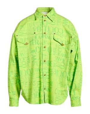 Versace Denim Shirt Lime Size Cotton, Elastane