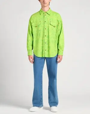 Versace Denim Shirt Lime Size Cotton, Elastane