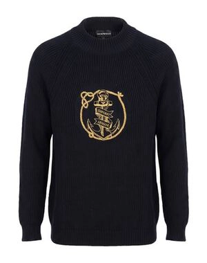 Emporio Armani Sweater Size Virgin Wool, Cotton - Navy