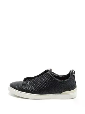 Ermenegildo Zegna Triple Stitch Woven Sneakers - Black