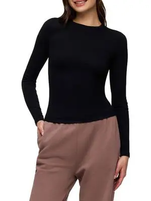 NUUDS Slinky Rib Top Black