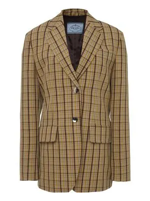 PRADA Checked Virgin Wool Blazer