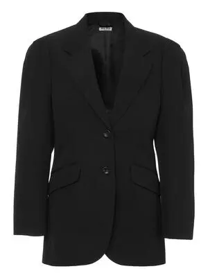Miu Miu Puff-sleeve Wool Blazer - Black