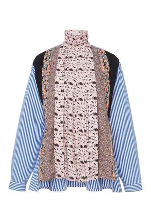 Prada Pleated Patchwork Shirt - Print