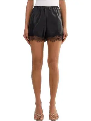 LAMARQUE Lamarque Farah Lace Faux Leather Shorts