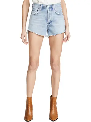AGOLDE Parker Vintage Cutoff Denim Shorts Riptide