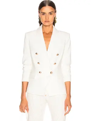L'Agence Kenzie Double Breasted Blazer - Ivory