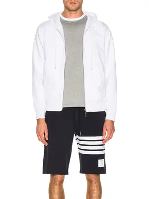 Thom Browne Thom Browne Zipper Hoodie White
