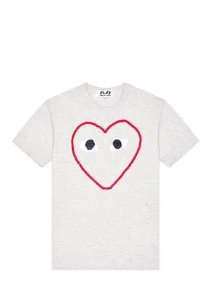 Play Comme Des Garcon Heart Logo Tee - Grey